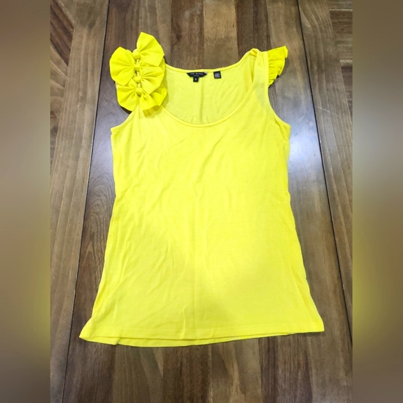 Ted Baker London | Tops | Ted Baker London Yellow Tank Top Sz 2 Bow Tie ...